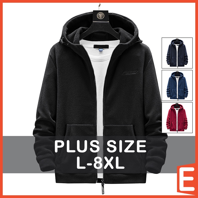 [L-8XL] Hooded Jacket Plus Size Men Spring Autumn Casual Outdoor Sport ...
