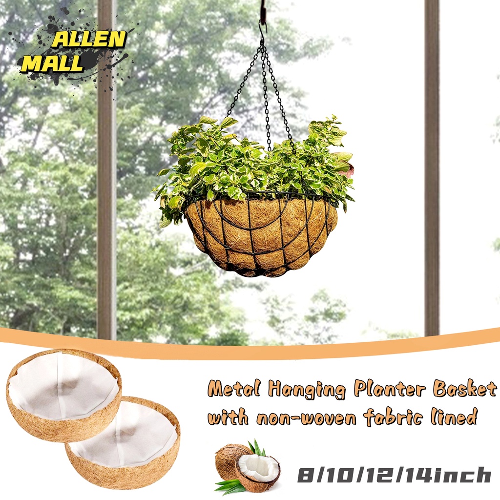 8-14inches Metal Wall Hanging Planter with Coconut fiber Mats + Non ...
