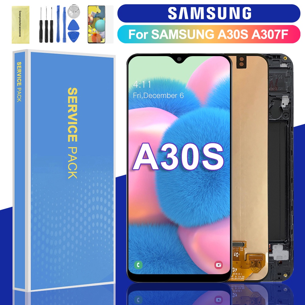 6.4" Super AMOLED For Samsung Galaxy A30s LCD Display Touch Screen A30S ...