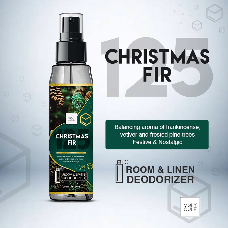 MOLYCULE Christmas Fir Holiday Scent Room & Linen Deodorizer Room Spray ...