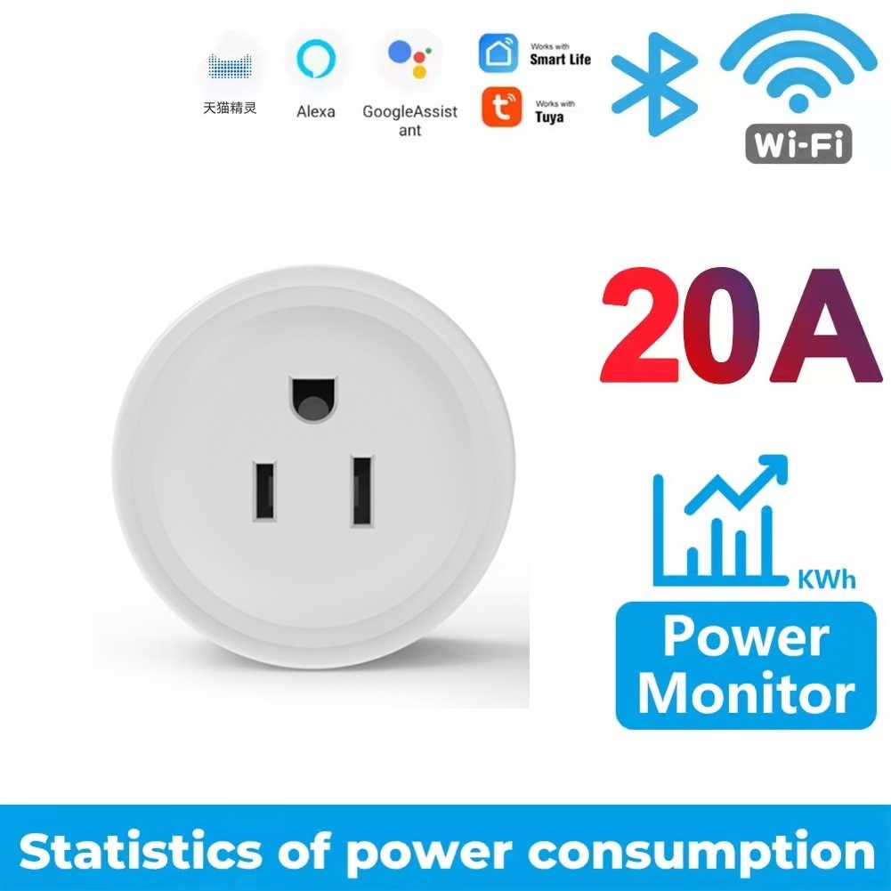 Tuya WiFi Smart Plug Socket US 16A Adaptor Wireless Remote Control ...