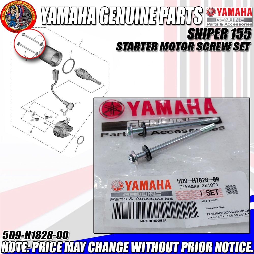 SNIPER 155 STARTER MOTOR SCREW SET (YGP) (GENUINE: 5D9-H1828-00 ...