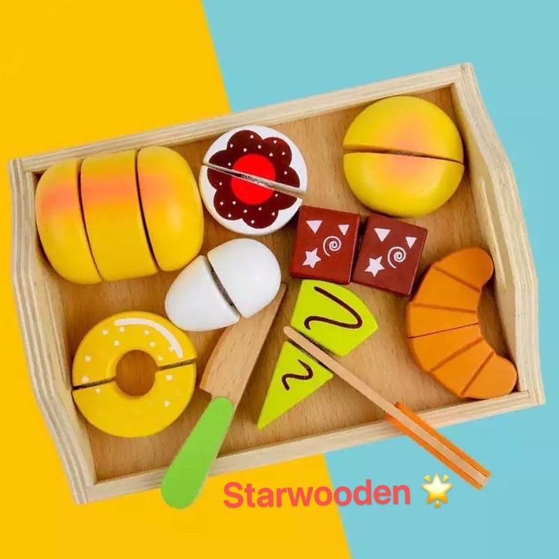 Wooden Bread play Set Toy | Shopee Philippines