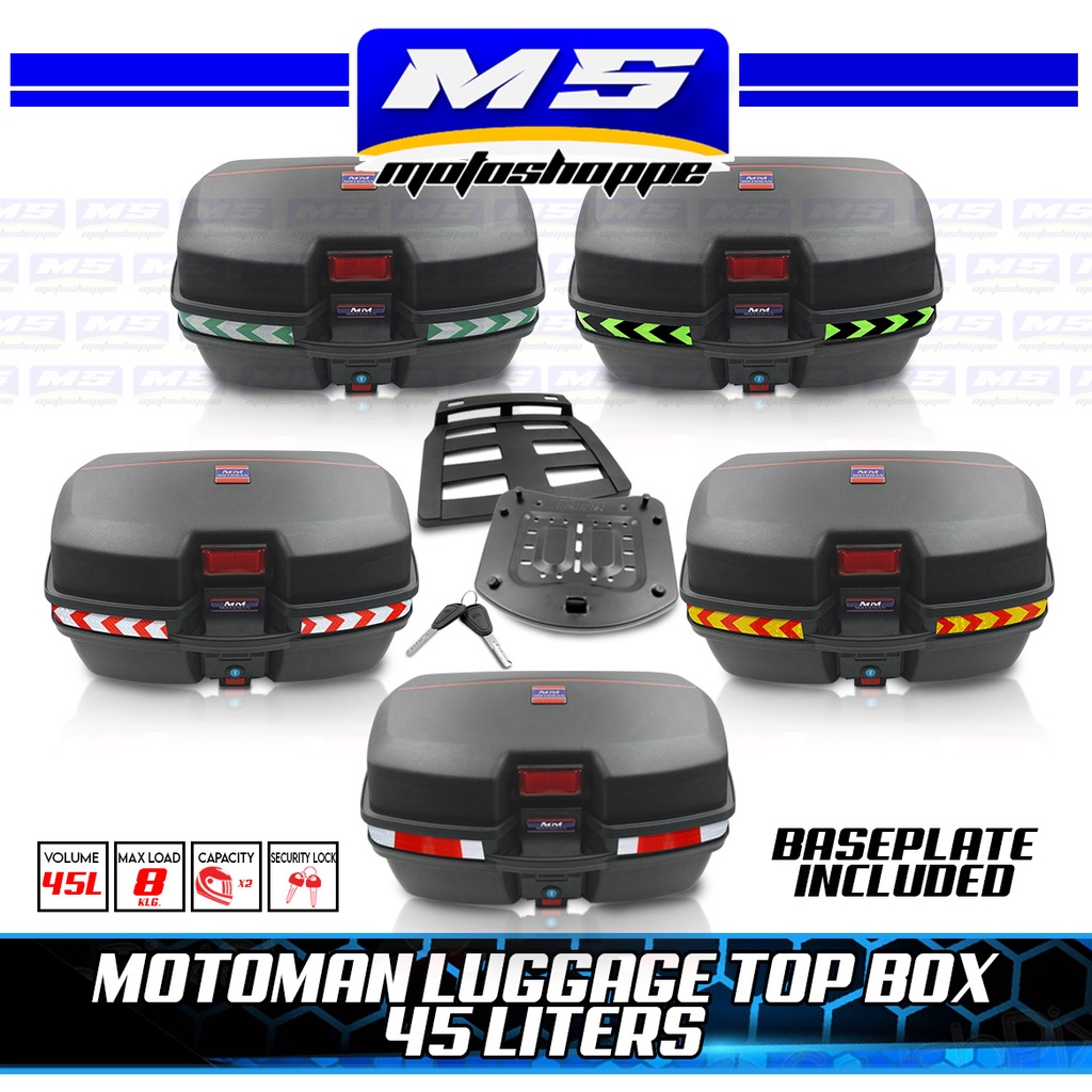 45 LITERS (8009) ASSORTED UNIVERSAL MOTOMAN LUGGAGE TOP BOX ...