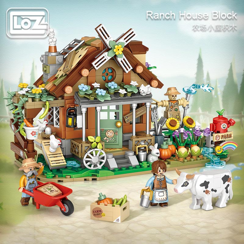 LOZ Mini Cabin Series Building Block Farm Small Particle Assembly Model ...
