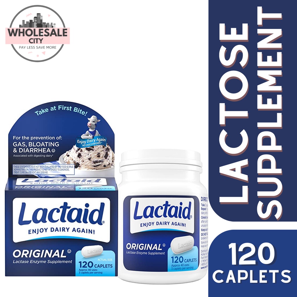 Lactaid Original Strength 120 Caplets Lactose Intolerance Relief | Shopee Philippines