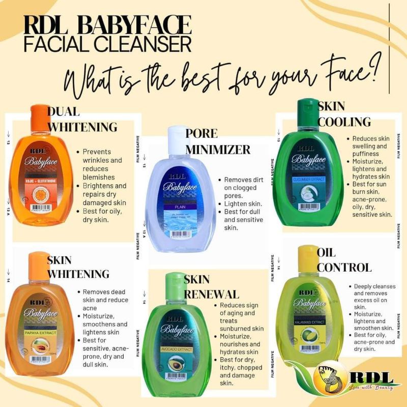 RDL BABYFACE FACIAL CLEANSER 75ml,150ML &250ml (Papaya,kalamansi ...