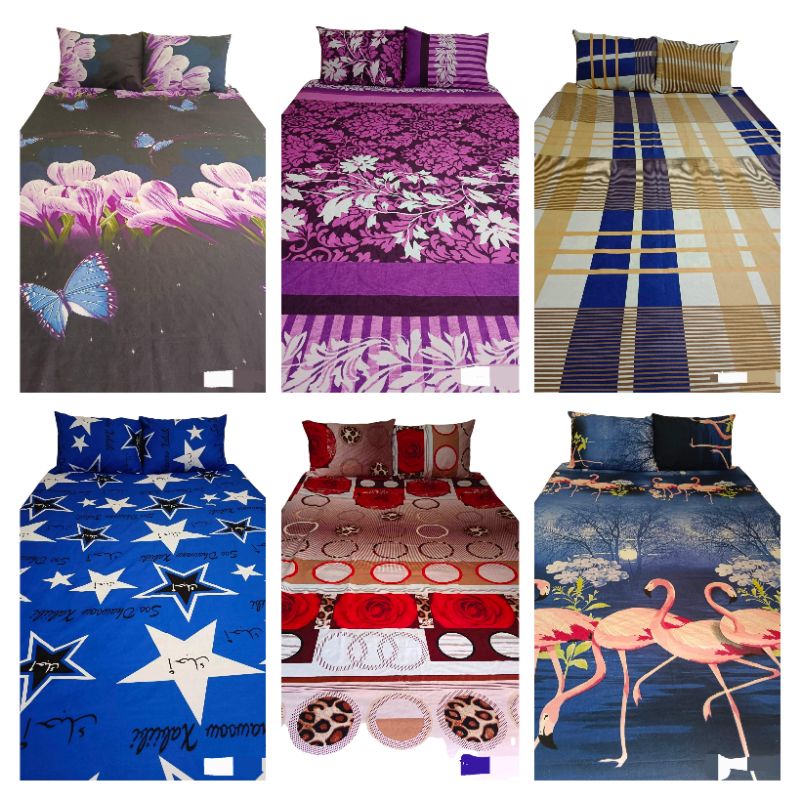Bedsheet Garterise 3in1 ( canadian )( Bedsheet & 2 Medium Pillowcase ...