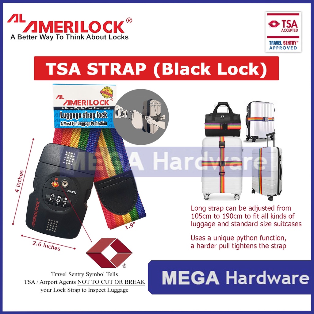 AMERILOCK Combination Padlock for Locker / Luggage Strap/ (TSA or ...