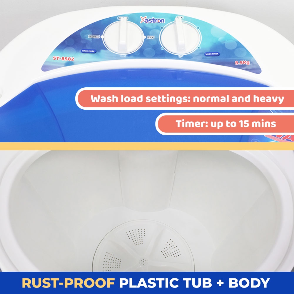 Astron ST8582 Single Tub Washing Machine - Blue | 8.5kg Capacity ...