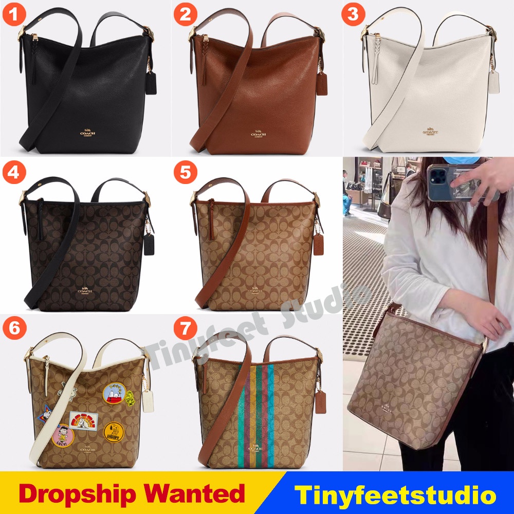 C2818 C2819 C4112 C5641 Peanuts Val Duffle Leather Signature Canvas ...
