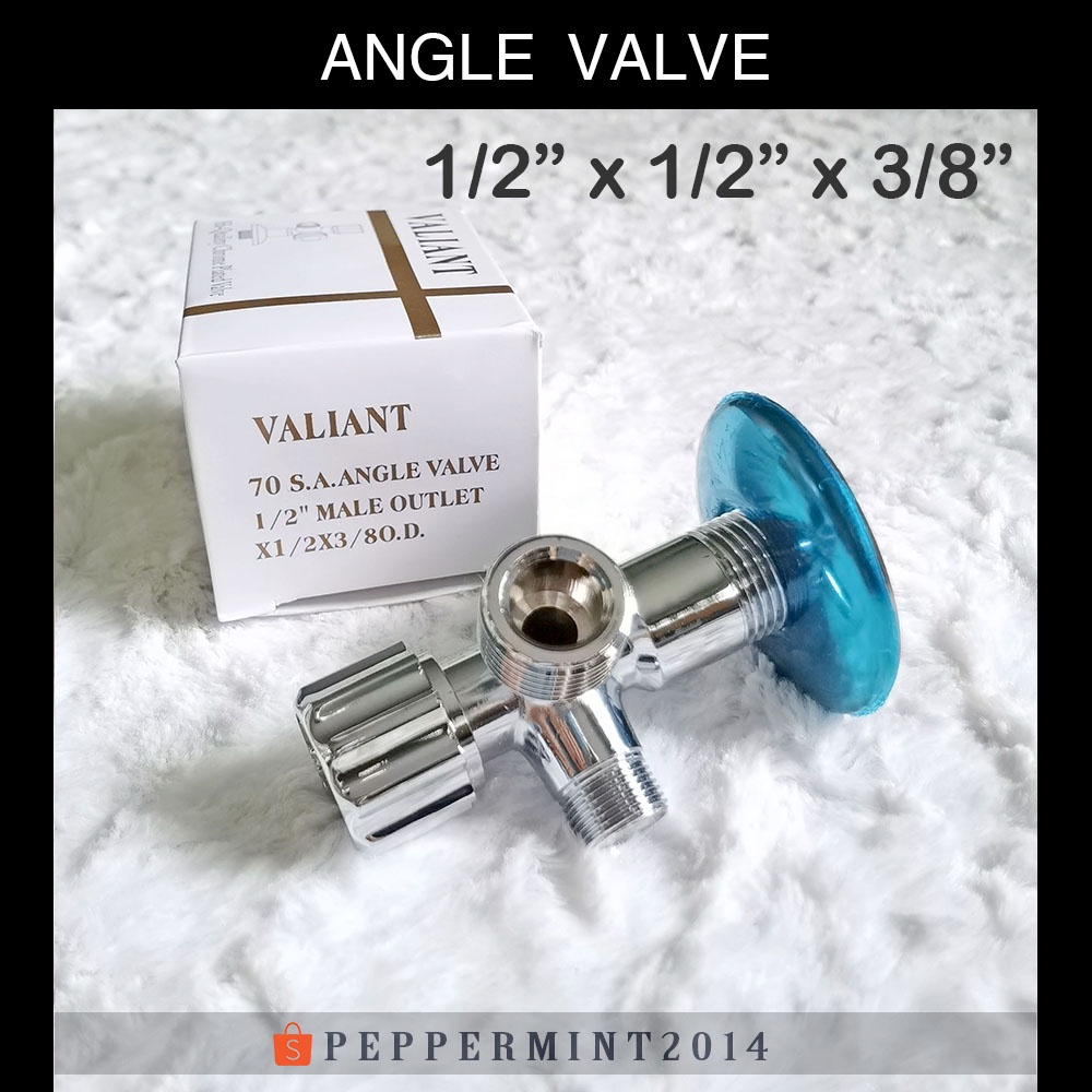 Angle Valve Valiant Male Outlet Gold 3way 1/2 x 1/2 x 3/8 Heavy Duty Hi ...
