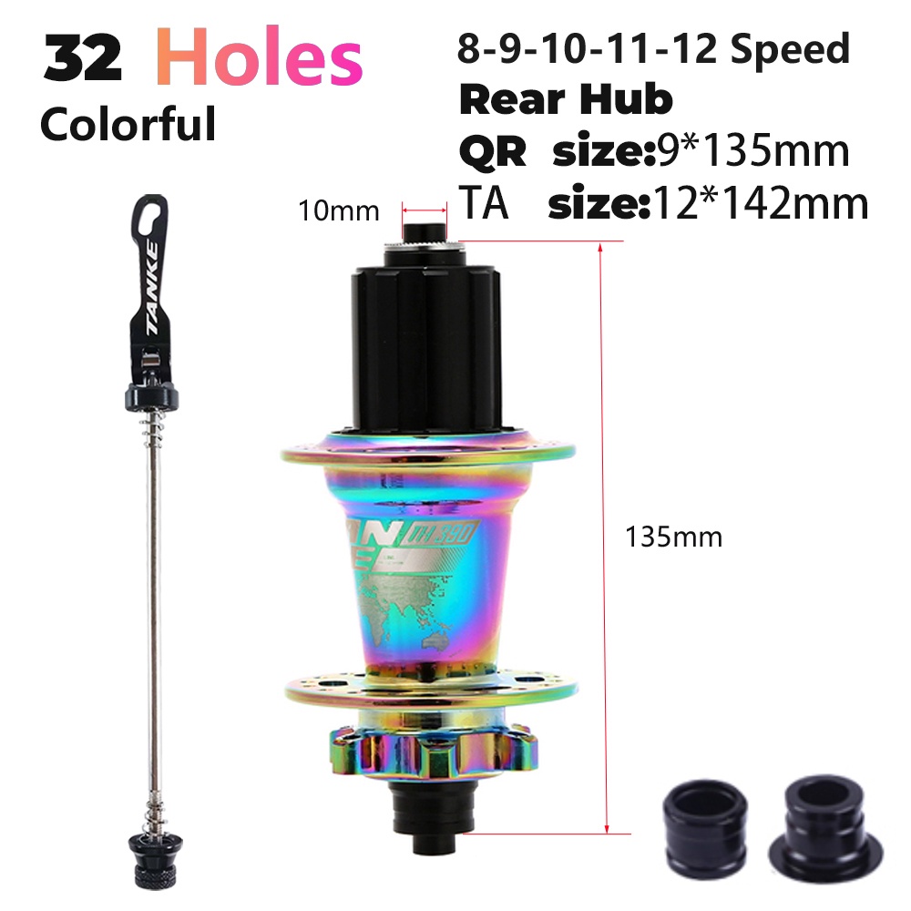 TANKE MTB Hub 6Paw 120 Sound 4 Bearing 28 32 36 Holes Quick Release ...