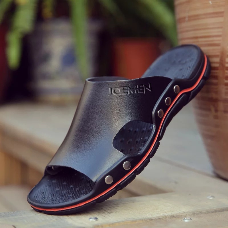 PRIA Sandal Men Leather PREMIUM SENDAL SLIDE SENDAL JEPIT Sandals ...