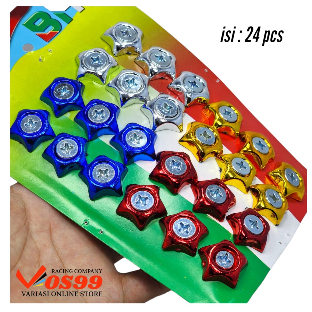 Number Plate Bolts With Screwdriver+[Star MODEL (24Pcs Contents) 4 ...