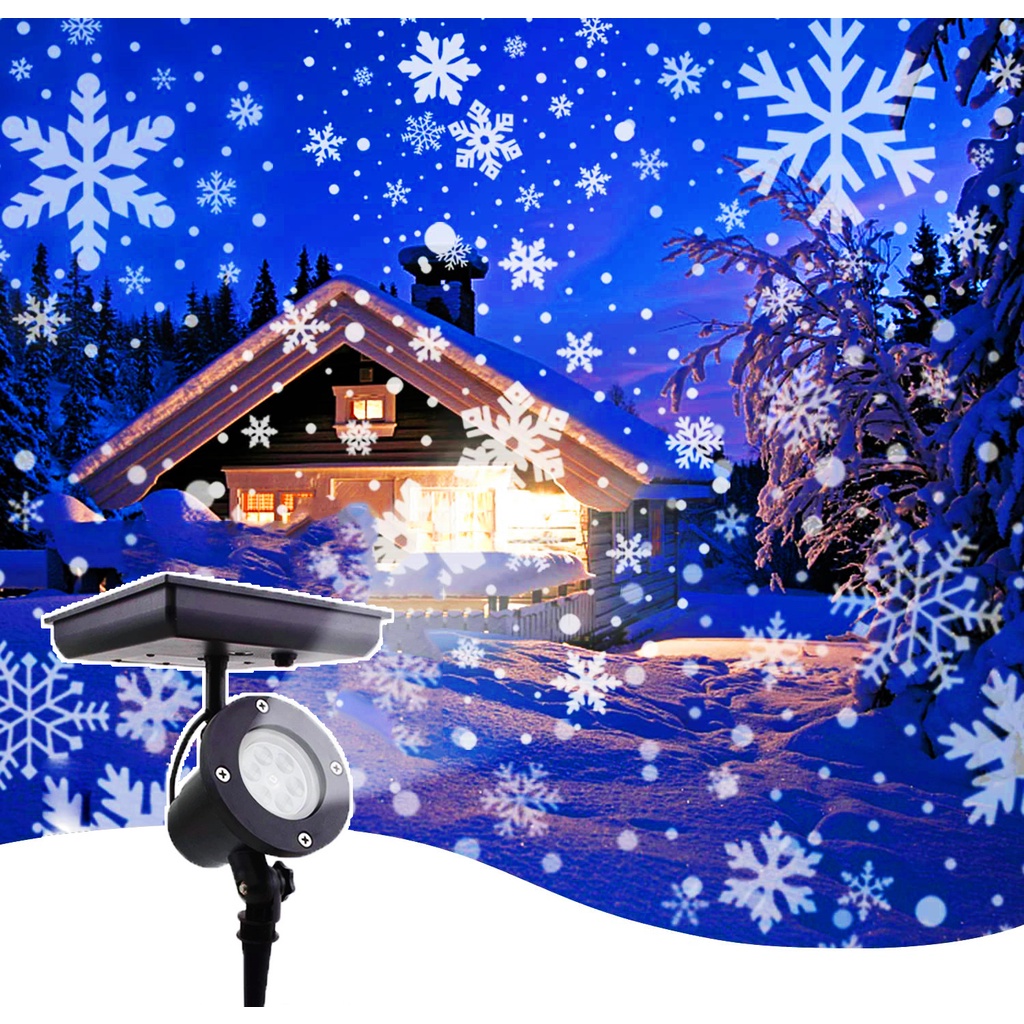 Solar Light Snowflake Light LED Projector Night Lamp Christmas Light ...
