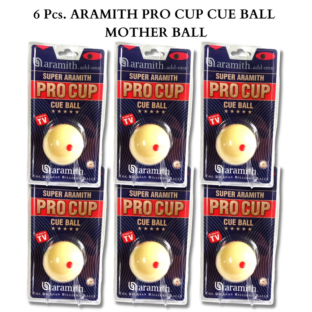 6 Pcs. ARAMITH PRO CUP MOTHER/CUE BILLIARD BALL/PAMATO/BOLA MANO SA ...