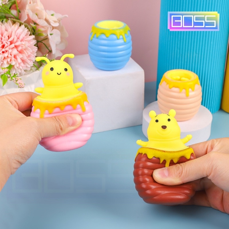 Squishy Winnie The Pooh & Bee Pop it Toys Silicone Rubber Balloons ...