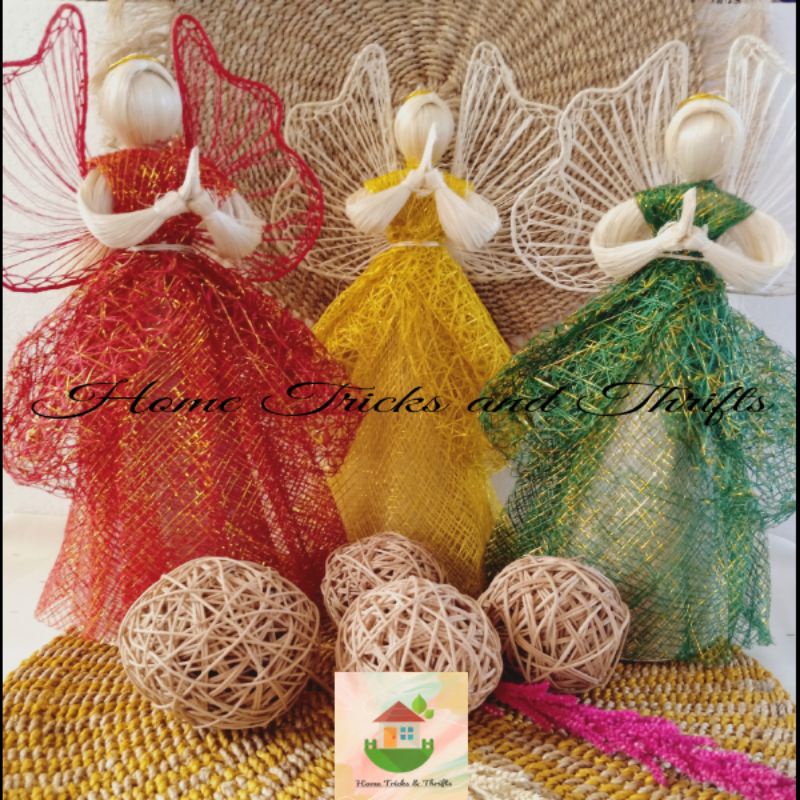 HTT Native Abaca Angel Christmas Decor Christmas Tree Topper (Large ...