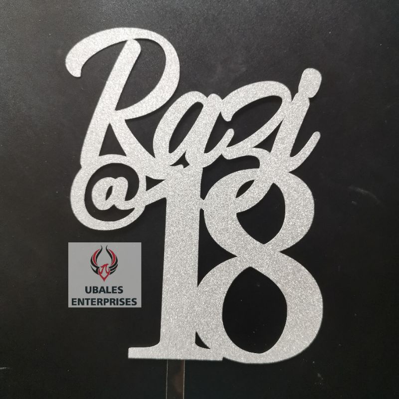 CUSTOMIZED DEBUT CAKE TOPPER - glittered cardstock (with ACRYLIC STICK ...