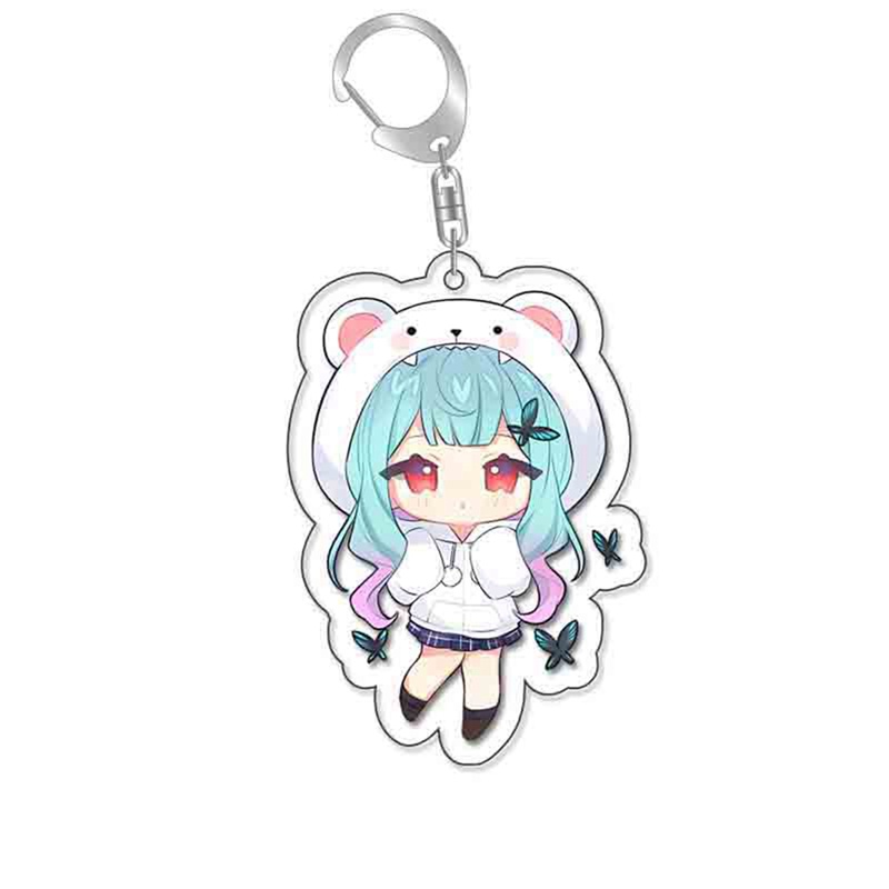 Newly Kawaii Anime Hololive Vtuber Cosplay Keychain Gawr Gura Watson ...