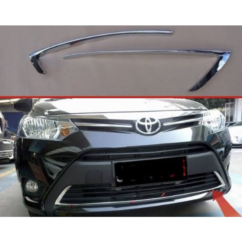 LOWER FRONT GRILL TRIM DECORATIVE CHROME COVER TOYOTA VIOS 2013 2014 ...