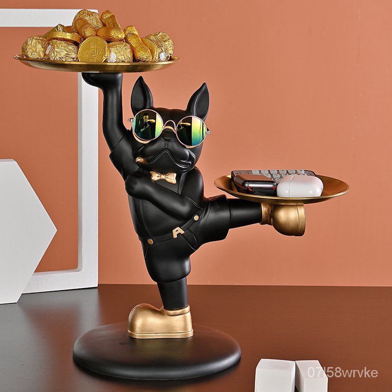 Dog Butler Resin Statue Live Room Sculpture Nordic Home Decor French ...