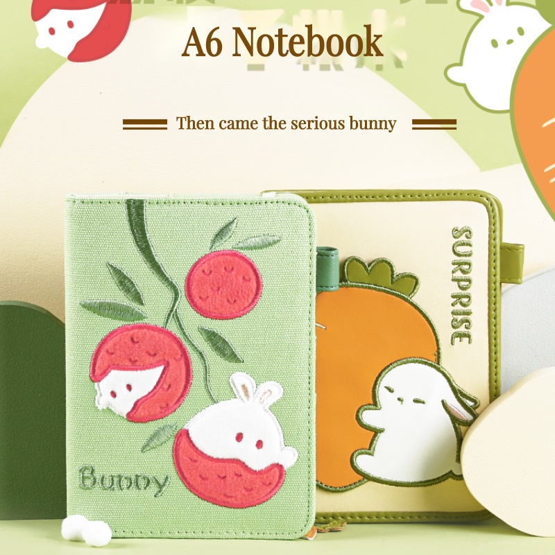 Kinbor Cute Lichi BOBO Rabbit A6 Notebook Kawaii Hand Book Record Book ...