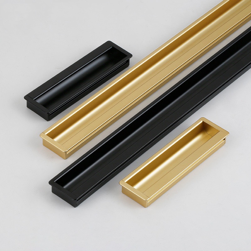 1PCS Black Cabinet Wardrobe Embedded Handle Drawer Cabinet Door Knob ...