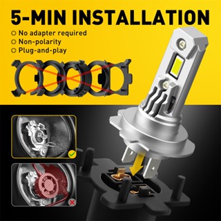 AUXITO Q16 H7 LED Headlight Bulbs 100W 20000LM Super Bright Head Wireless Mini Car Led Headlight ...