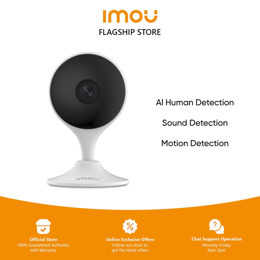 IMOU Cue 2C 2MP, Home Wi-Fi CCTV, 3.6mm Fixed Lens, Built-in Mic ...