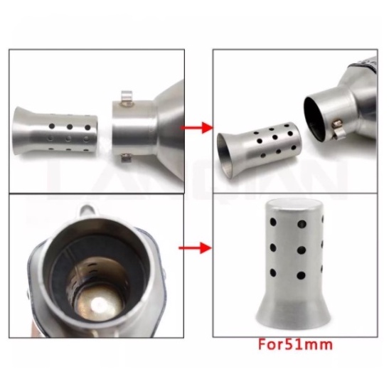 【Ready stock】Universal Stainless Steel 51mm Exhaust Pipe Muffler DB ...
