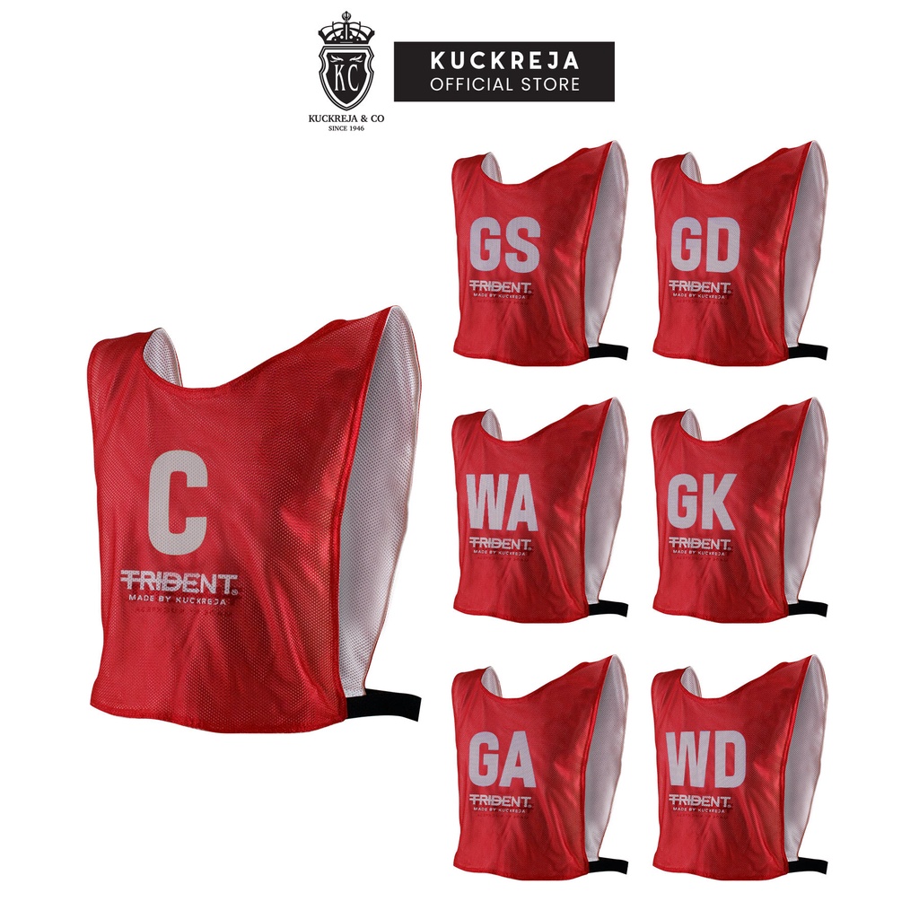 Trident Reversible Netball Bibs Set - Red/White (Senior) | Shopee ...