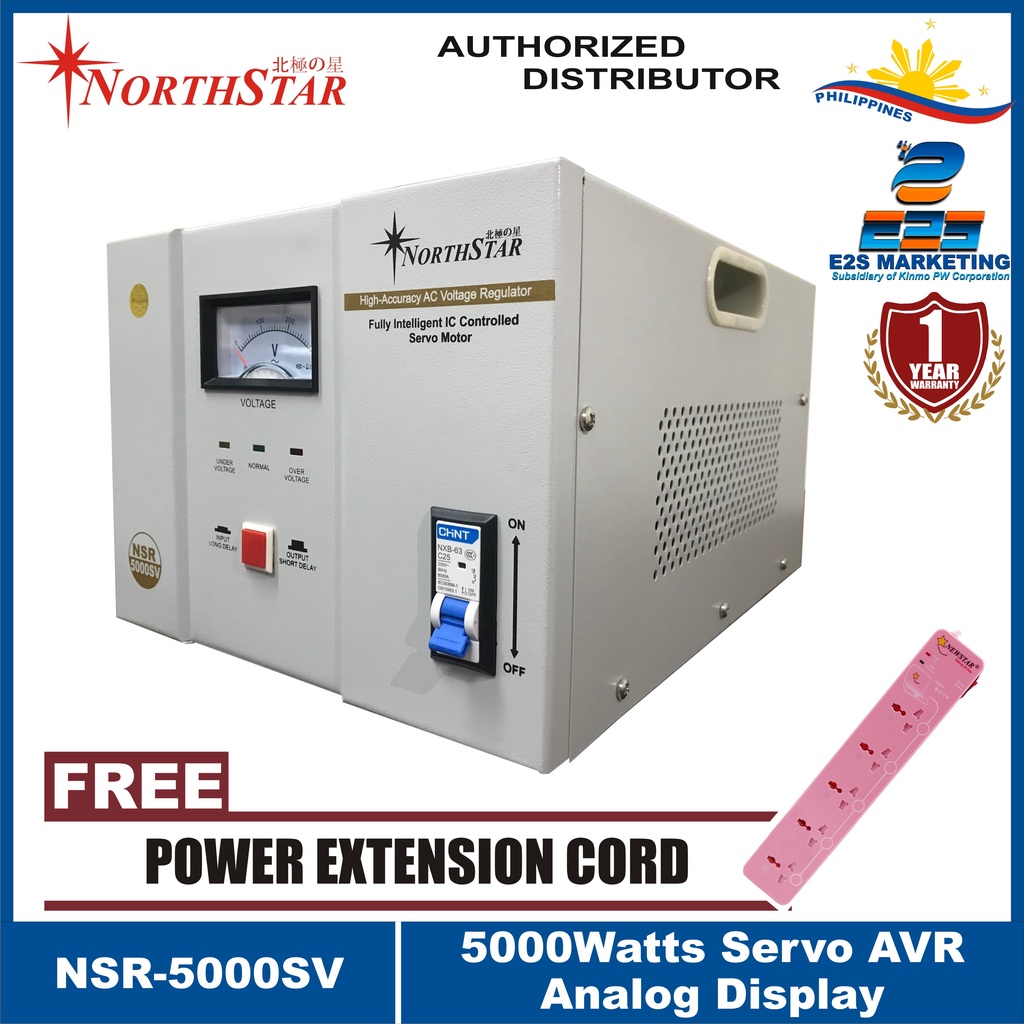 Northstar 5000W Servo-Type AVR 110V & 220V Output (Analog Display) NSR ...
