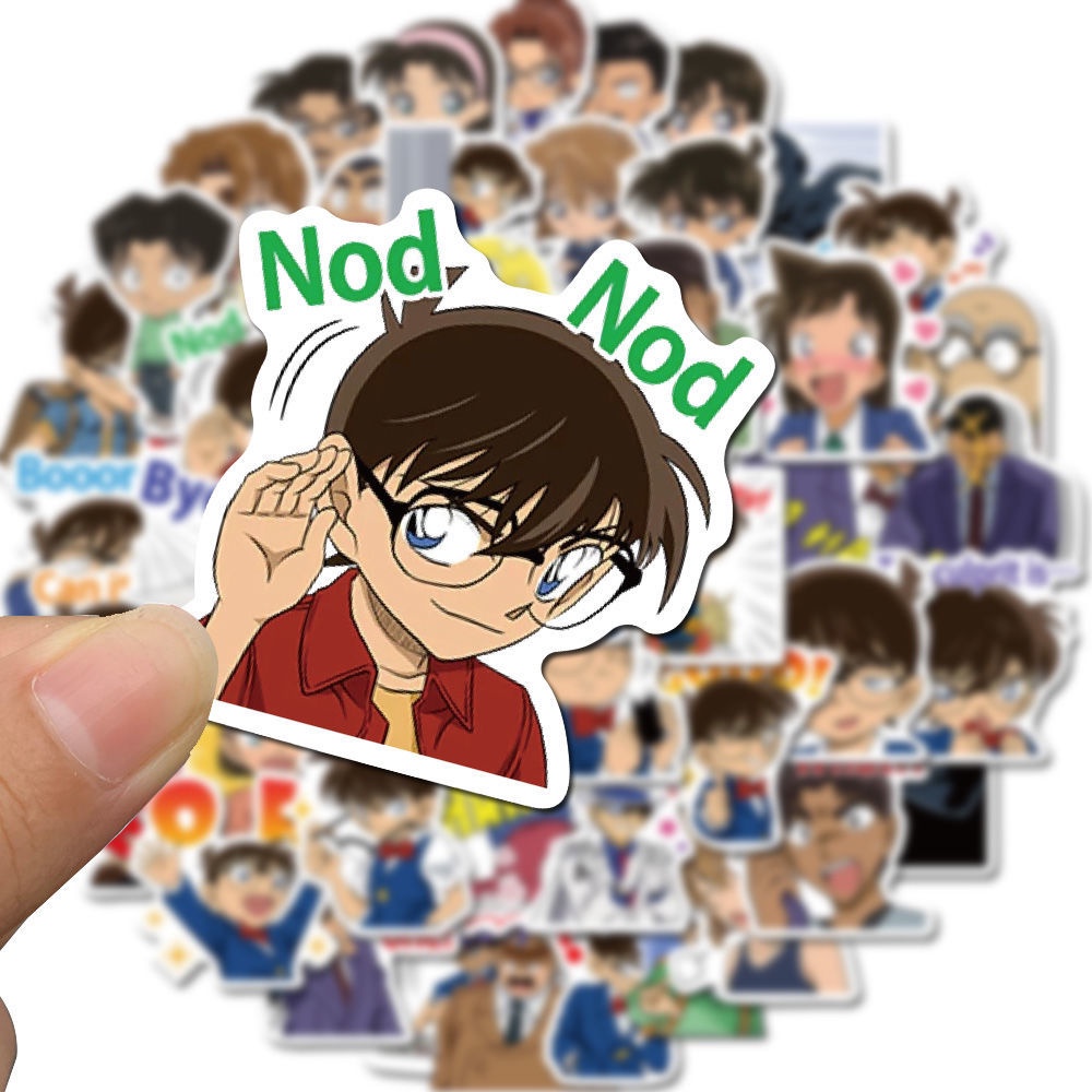 Set of 50 Conan Stickers - Waterproof decal stickers of Conan Kaito Kid ...