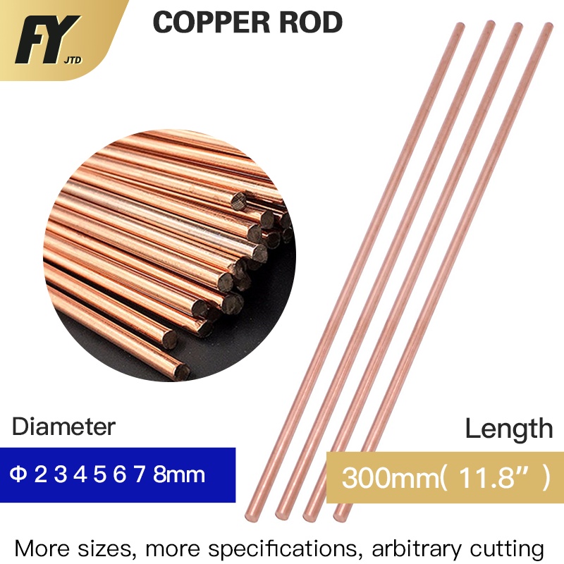 FUYI copper rod Φ 2-8mm diameter 300mm length High Quality Straight ...