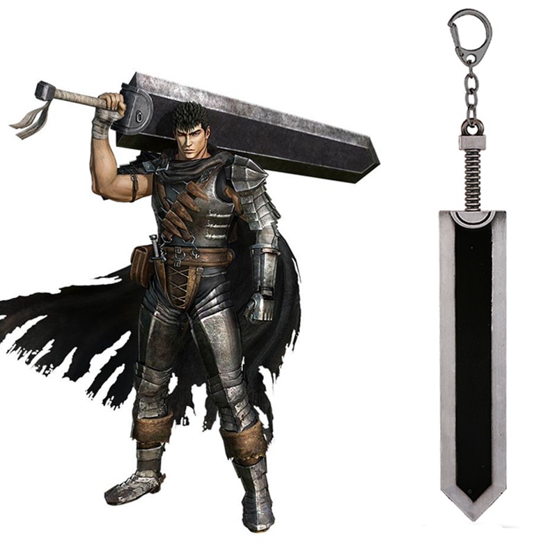 Berserk Guts Keychain Legend Warrior Black Zinc Alloy Sword Pendant ...