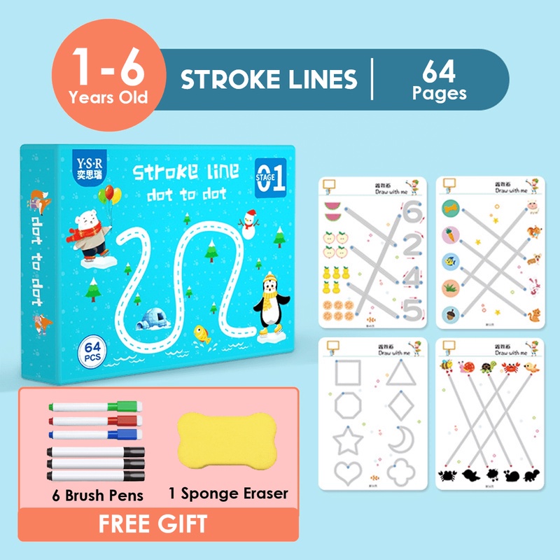 Pen control training for kids erasable tracing book logical preschool ...
