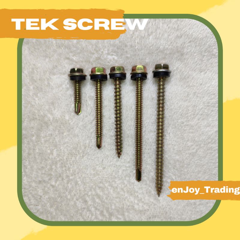 PER 100PCS Tek Screw For Wood And Metal Steel | Tex Screw | Text Screw ...