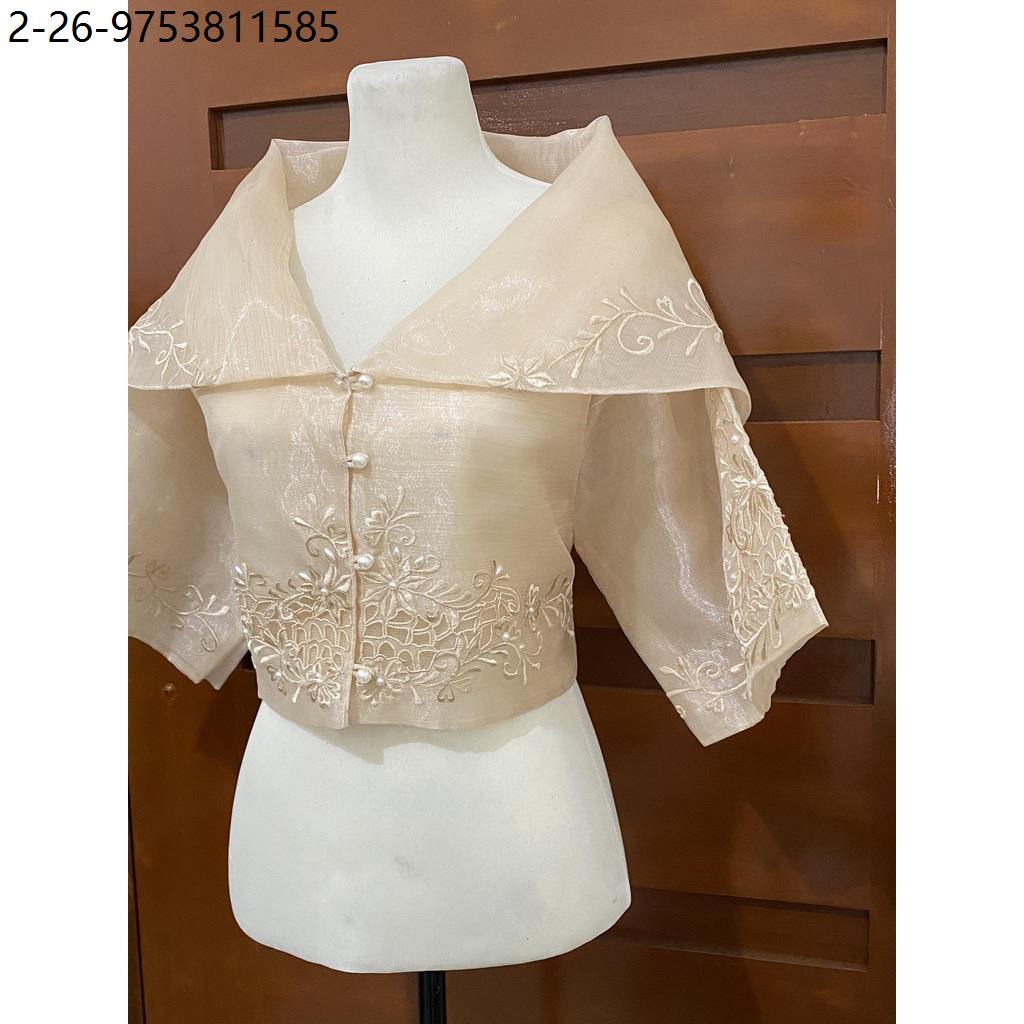 filipiniana Embroidered Modern Filipiniana Maria Clara Top | Shopee ...