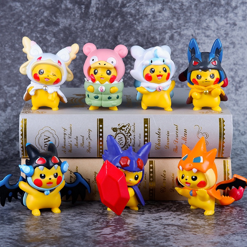 7pcs/kit Pikachu Pokemon Anime Figure Dolls Charizard Fire-Breathing ...