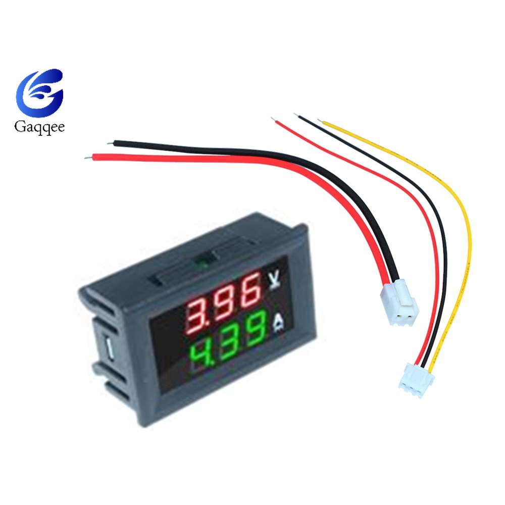 Gaqqee Voltmeter DC 100V 10A Dual LED Digital Meter Gauge Red + Green ...