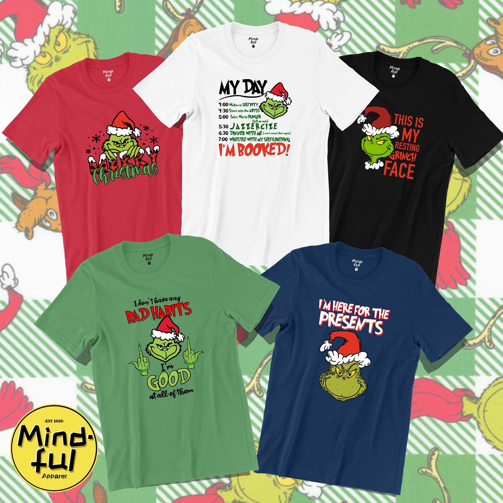 THE GRINCH GRAPHIC TEES PRINTS | MINDFUL APPAREL T-SHIRT | Shopee ...
