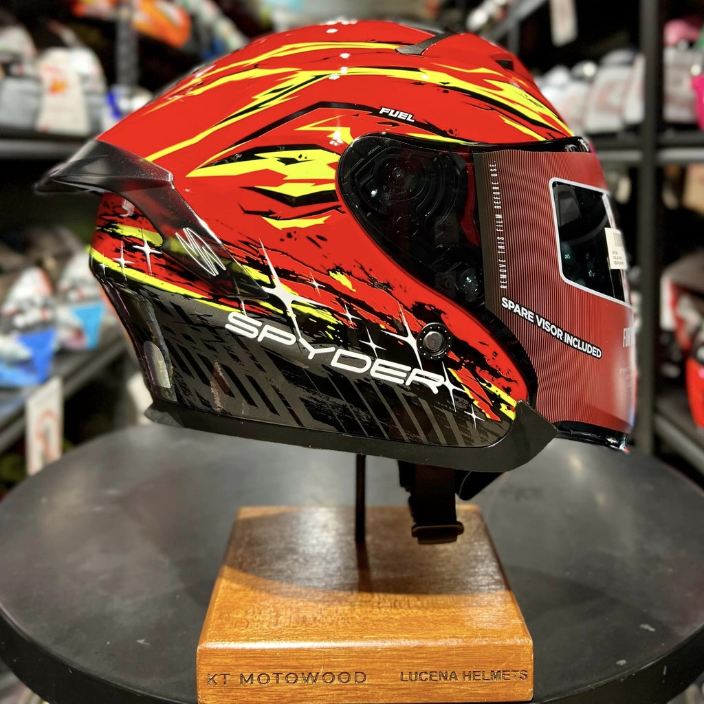 Spyder Fuel S1 Half Face Dual Visor Helmet with Free Extra Clear Visor ...