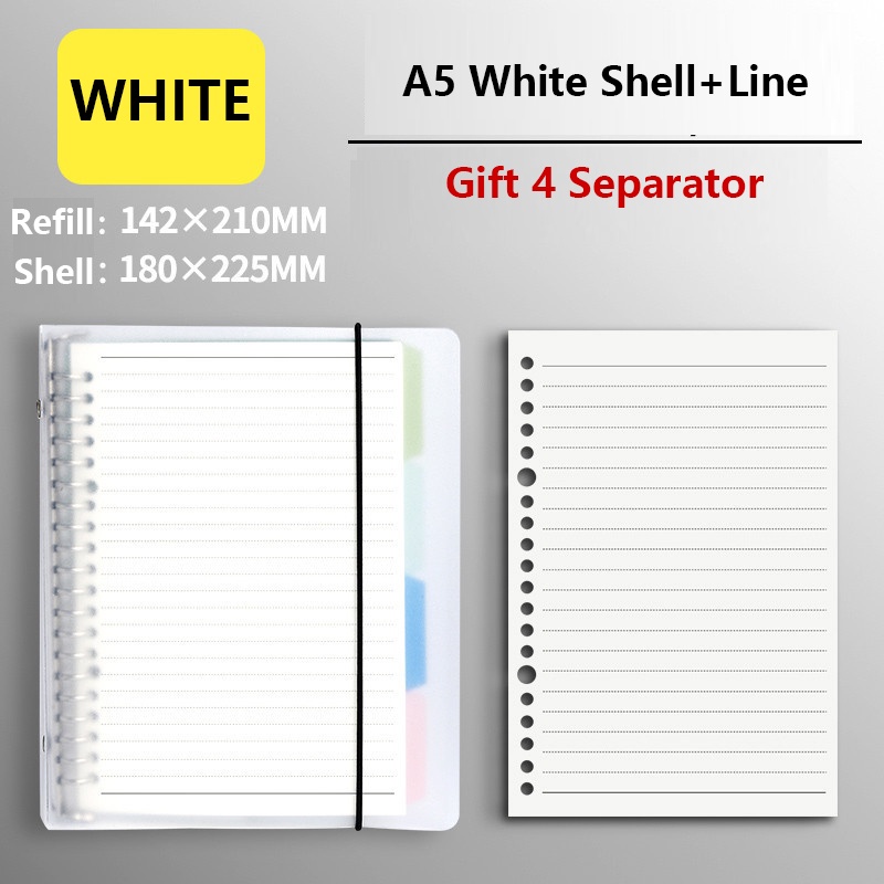 A5/B5/A4 Refillable Plastic Cover Note-book Loose Leaf 60 sheets Big ...