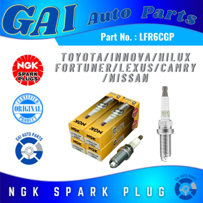 NGK Spark Plug 1 Piece (LFR6CGP) for TOYOTA Innova/Hi-Lux/Camry ...