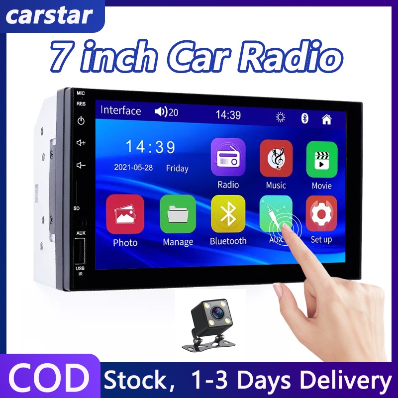 2 Din Car Stereo Audio Radio Bluetooth 7" Touch Screen Monitor Car MP5 ...