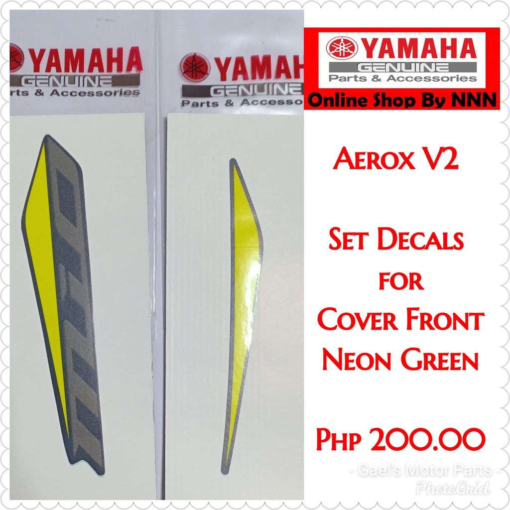 DECALS OR STICKER FOR COVER FRONT NEON GREEN/DARK GRAY METALLIC AEROX ...