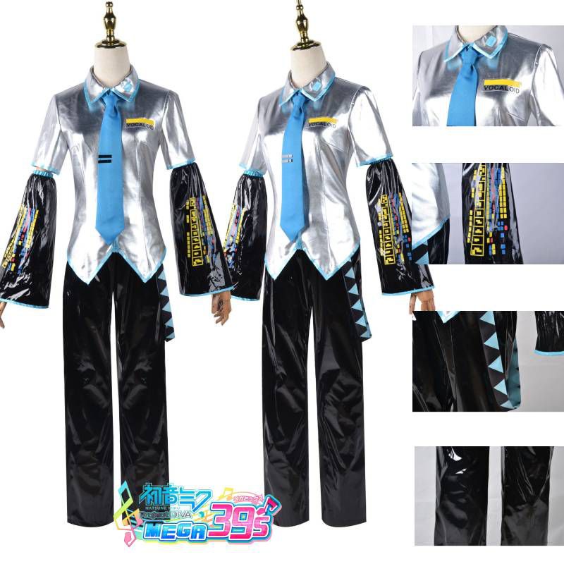 Men's Stylish Hatsune Miku Vocaloid Pu Cosplay Set For Parties ...
