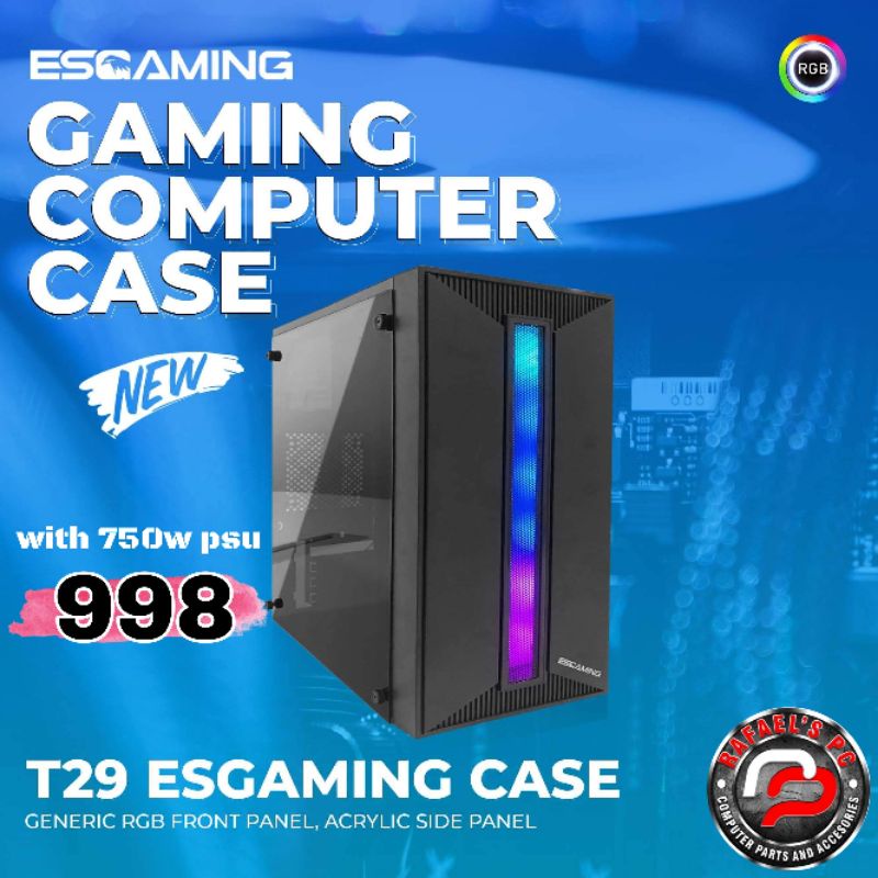 ESGAMING T29 ACRYLIC TRANSPARENT CASE W/ 750W PSU | Shopee Philippines